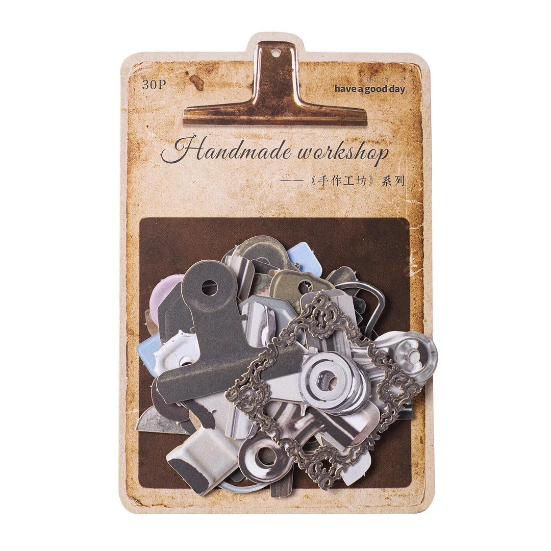 30 Pcs/pack Paper Clip, Key & Padlock Paper for Scrapbook and Journal ...