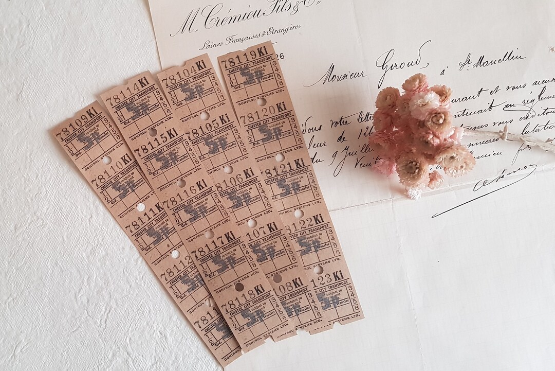 Vintage British 5P Brown Original Ticket (set of 20) - Etsy