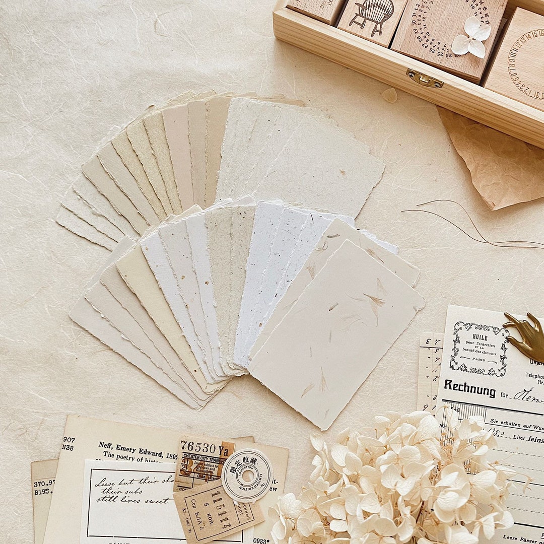 Cikitacikii Handmade Paper Pack 30 Pcs Bussiness Card A7 Warm Tones - Etsy