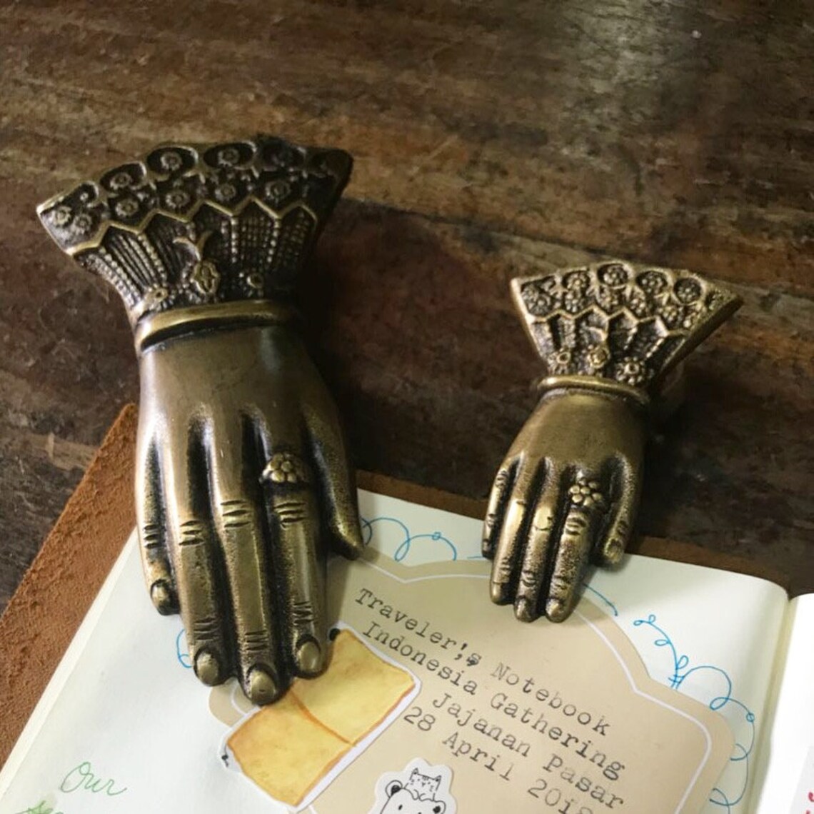 Victorian Hand Brass Clip Small - Etsy