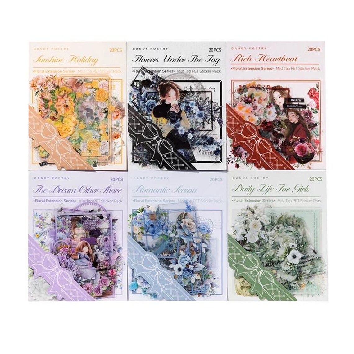 20 Sheets/pack of Transparant Stickers Flowers Girl - Etsy