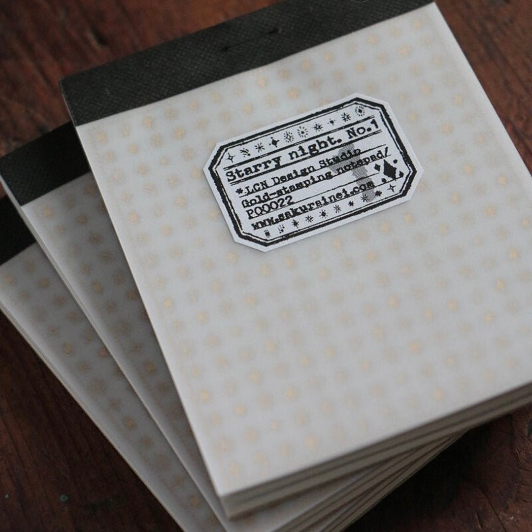 LCN Starry Night Gold Stamping Notepad - Etsy
