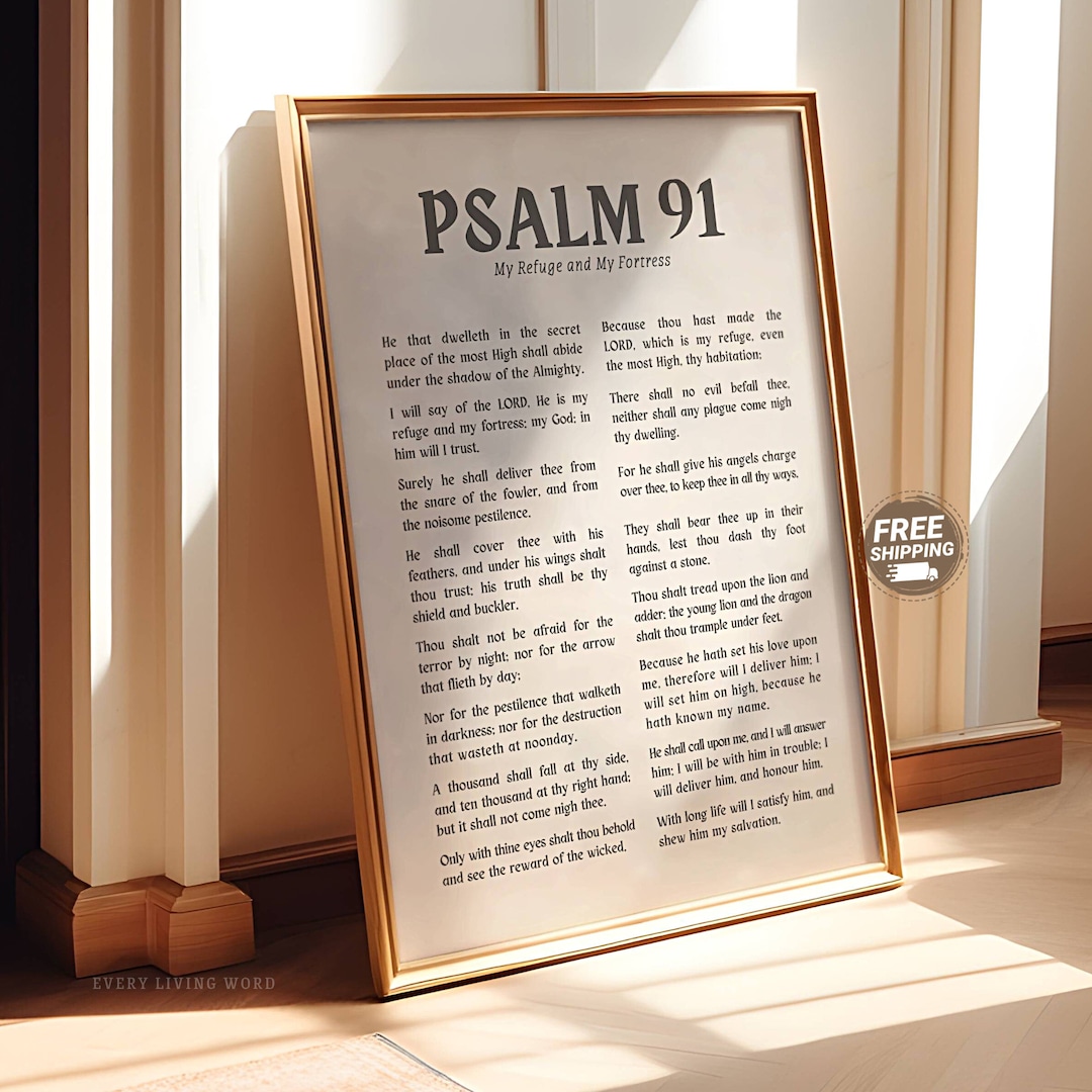 Psalm 91 Bibel-Vers-Plakat gedruckt und versandt Christliche - Etsy.de