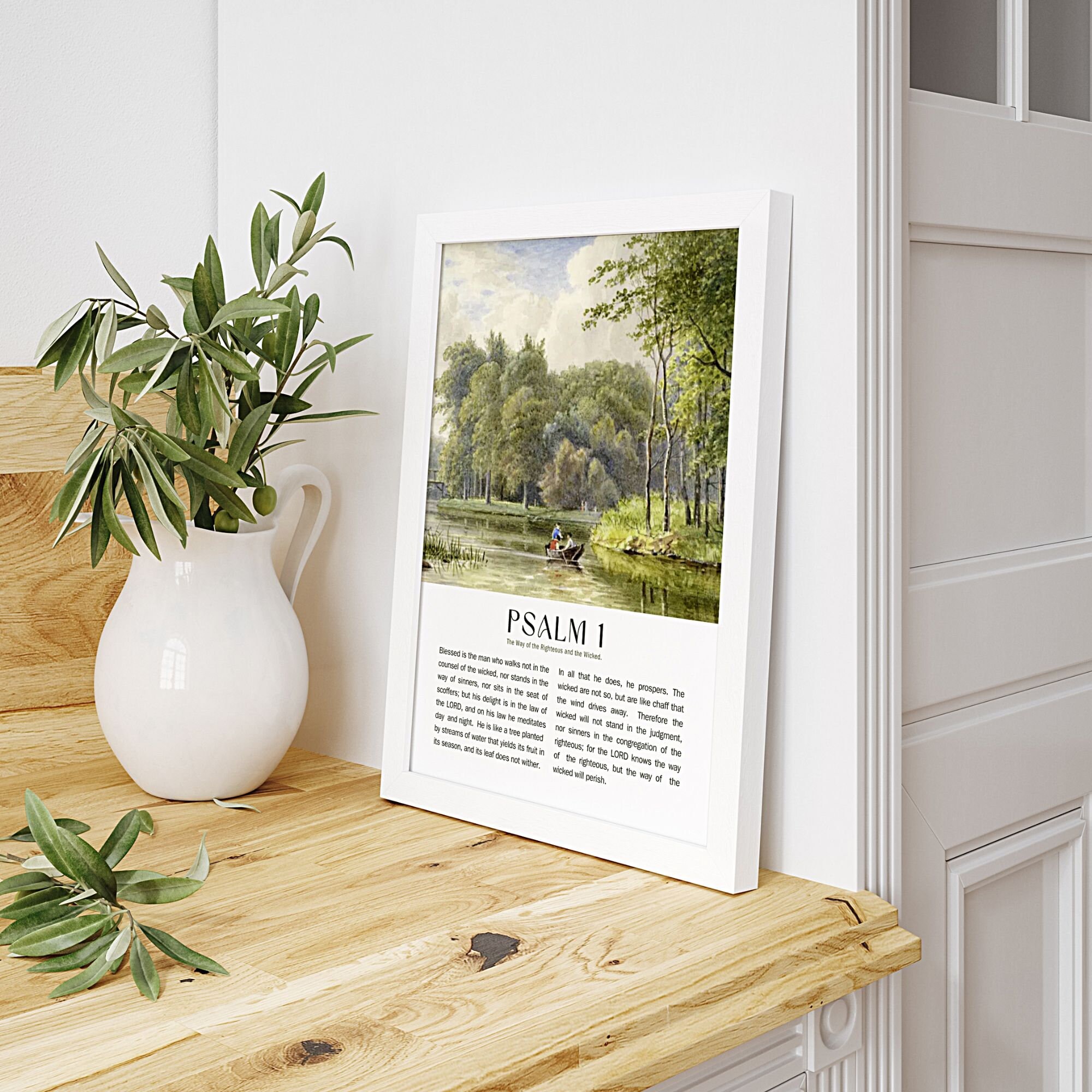 Psalm 1 Poster, Blessed is the Man Christian Wall Art, Scripture Wall ...