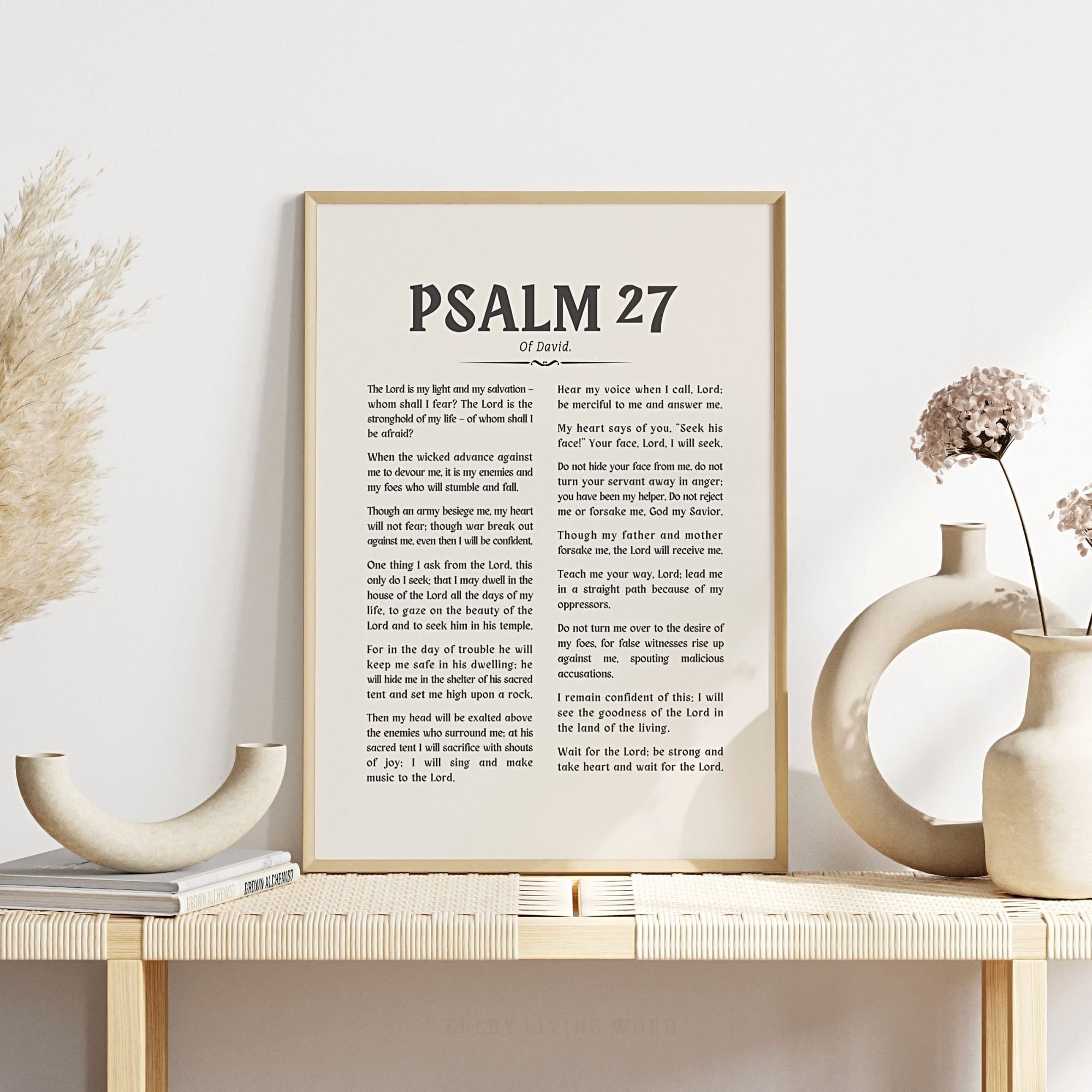 Vintage Psalm 27 Decor Shipped, Timeless Bible Verse Wall Art, Modern ...