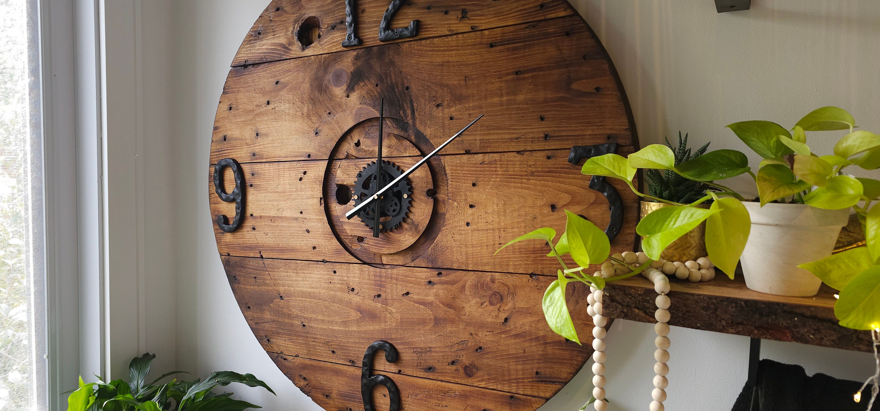 Recycled Wooden Clock Finished With Beeswax - Etsy