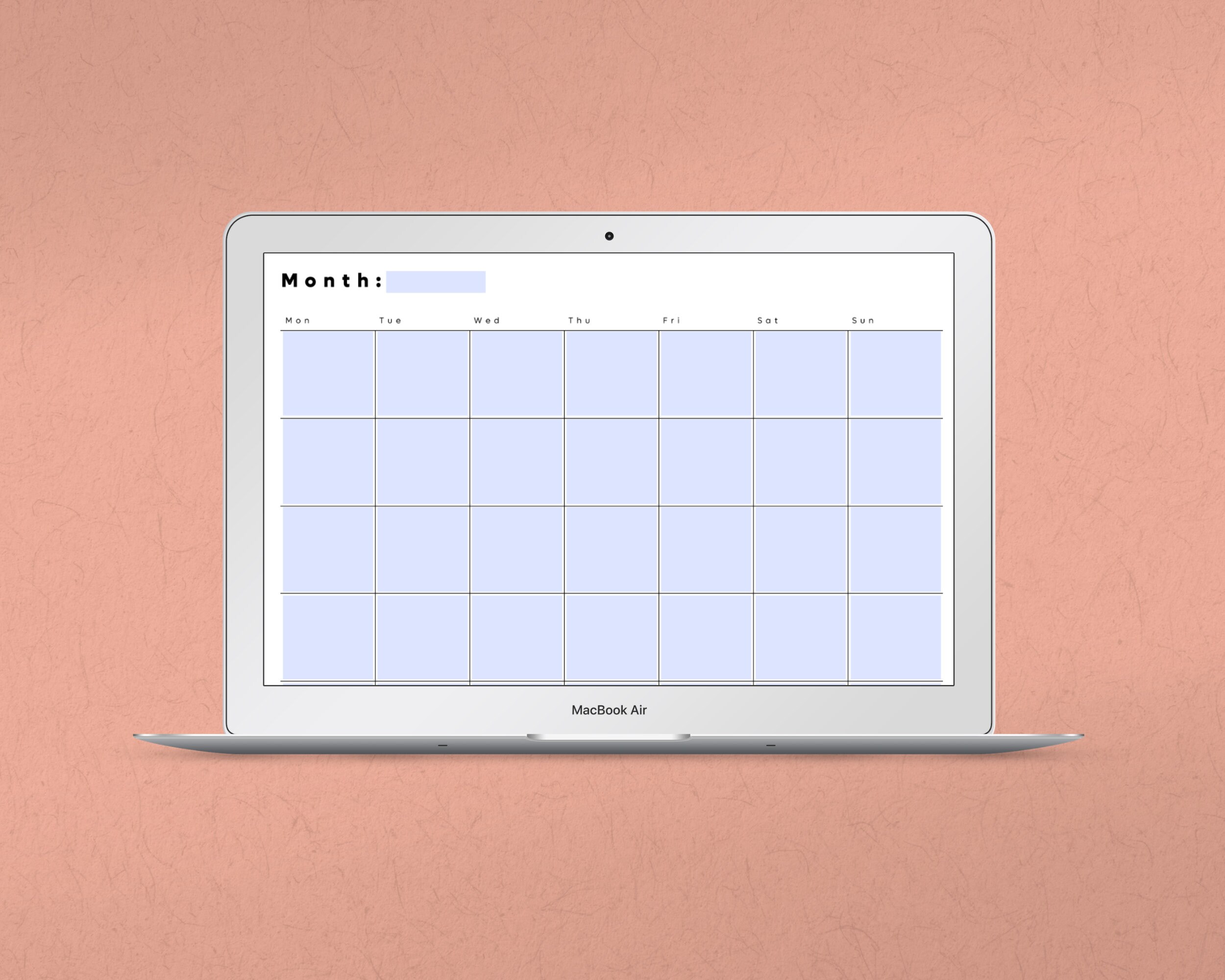 Blank Calendar PDF Template Printable, Digitally Editable, A4, US ...