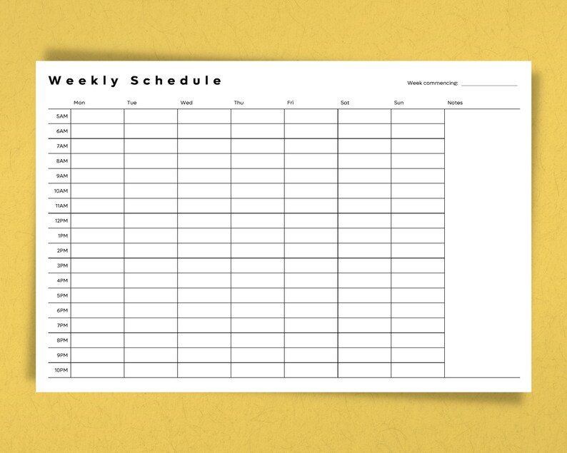 Hourly Planner PDF Template Hourly, Schedule, Planner, One Page ...
