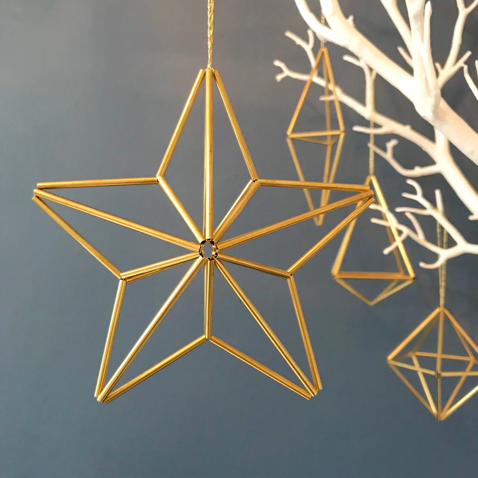 Brass Geometric Star Decoration - Etsy UK