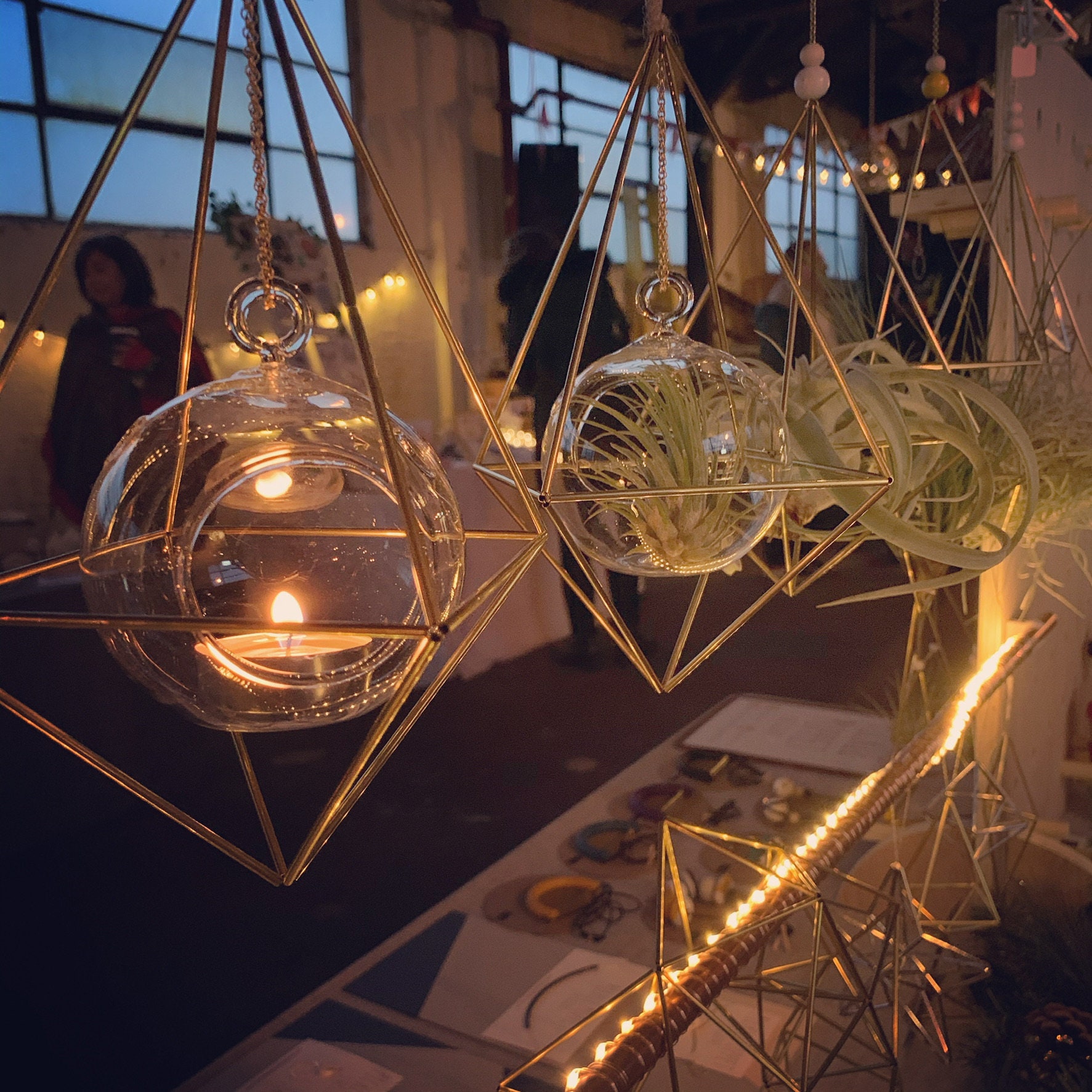 Geometric Air Plant/tea Light Hanger - Etsy