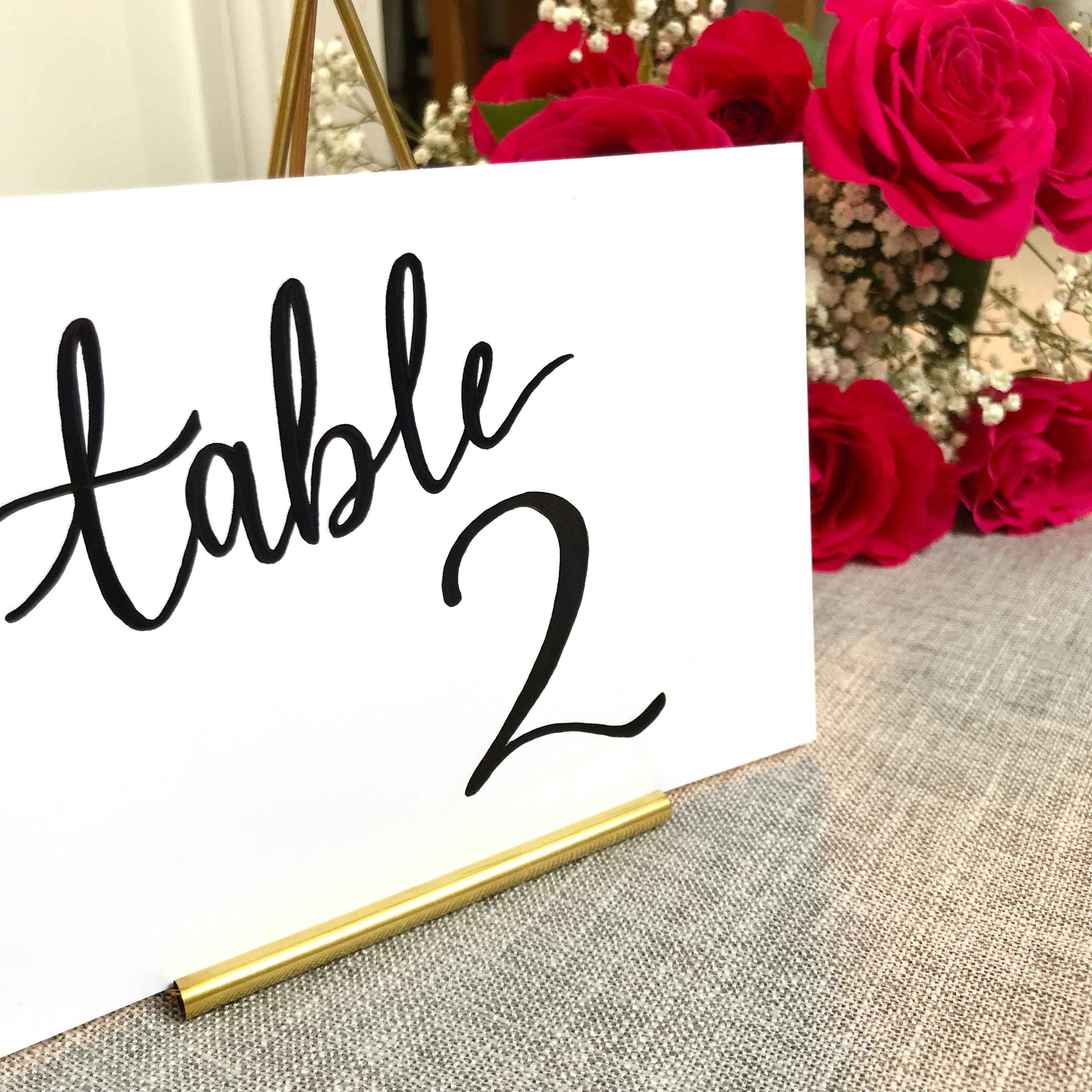 Geometric Table Number Sign Holder - Etsy