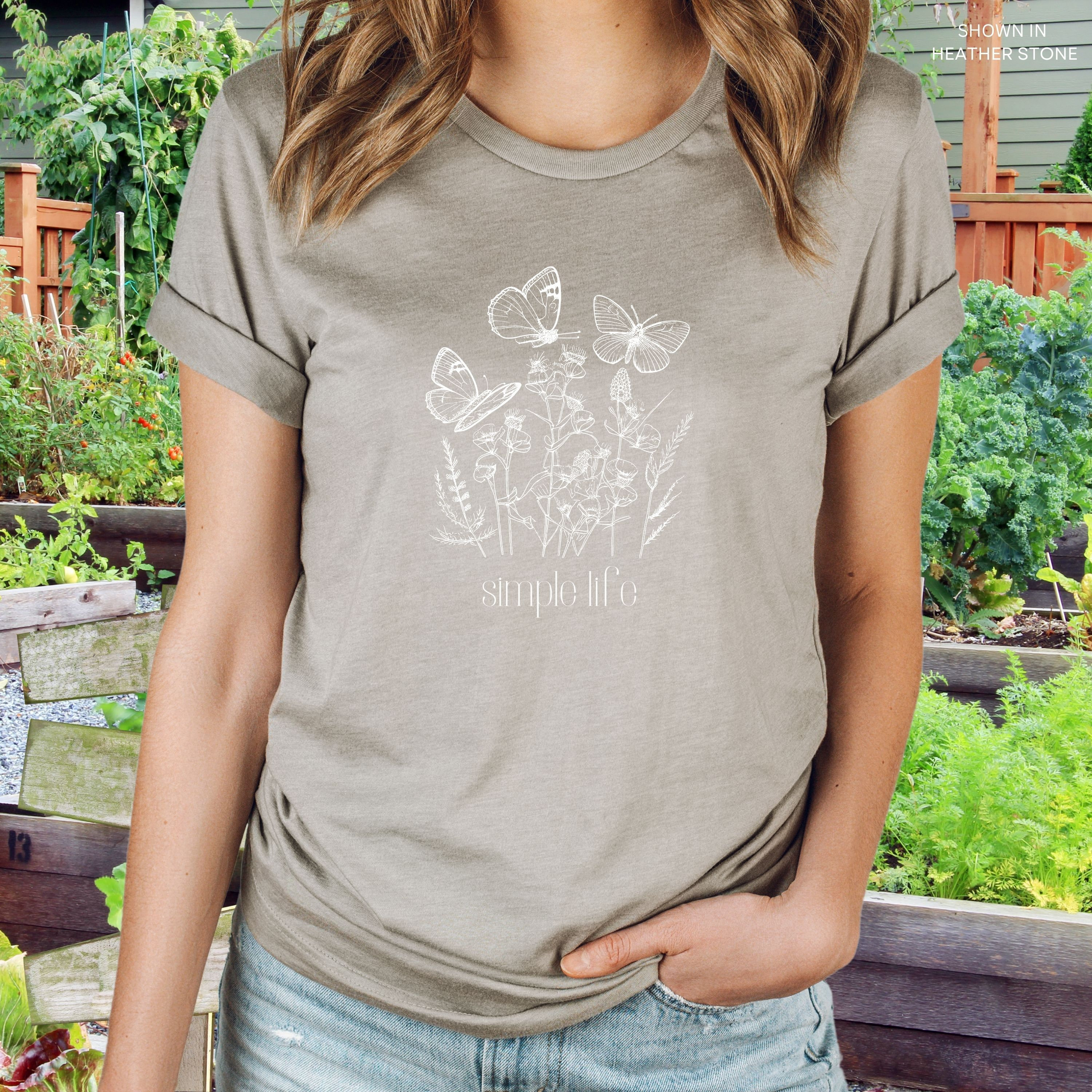 Simple Life Butterflies and Flowers Shirt, Motivational Shirt ...