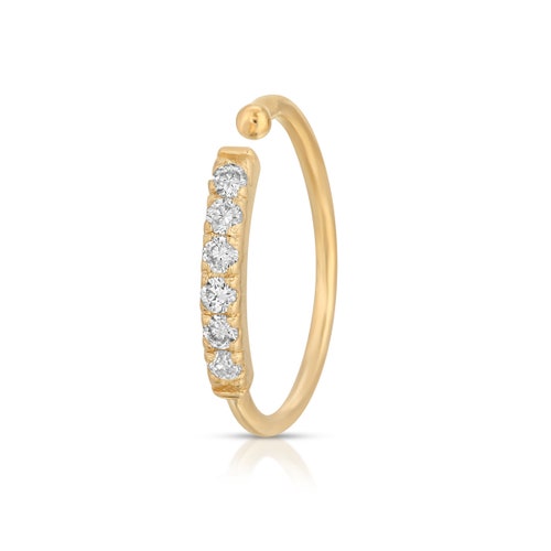 Diamond Helix Earring 14K Gold Helix Earring Helix Hoop - Etsy