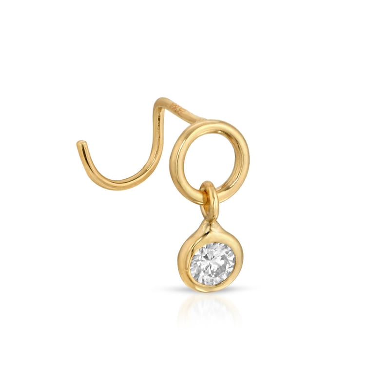 Diamond Nose Hoop Diamond Nose Ring Hoop Diamond Nosering - Etsy