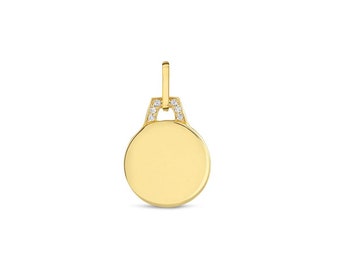 One-of-a-kind 14k Yellow Gold Hand Carved Emerald Pendant With Diamond ...