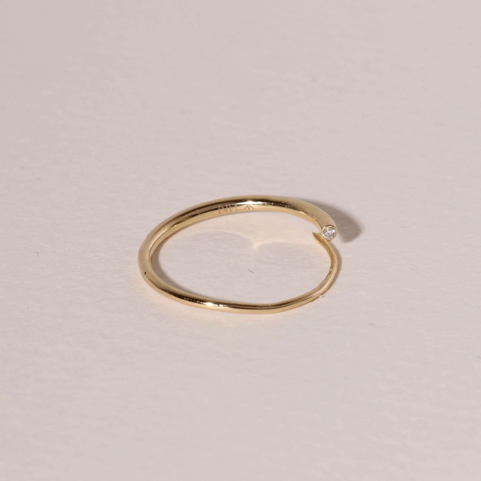 14k Gold Diamond Tusk Ring, Unique Open Cuff Ring - Etsy