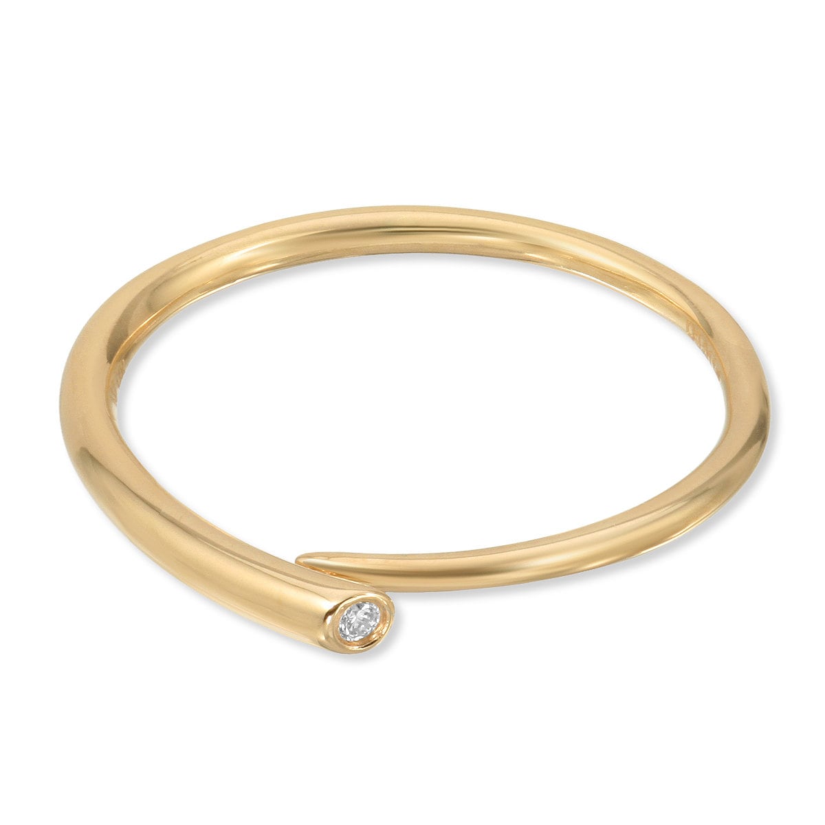 14k Gold Diamond Tusk Ring Unique Open Cuff Ring - Etsy