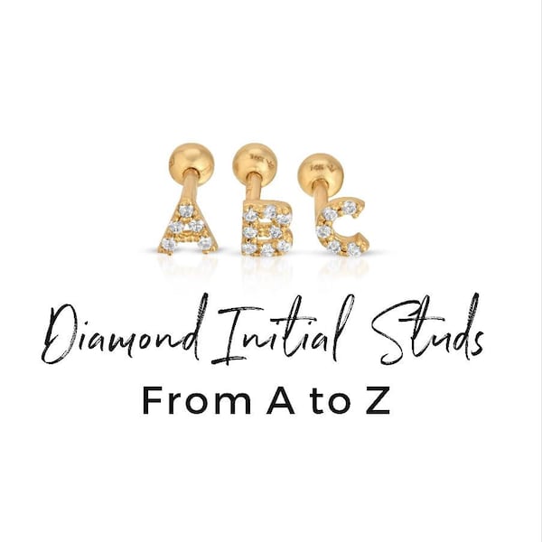 Initial Earrings - Etsy