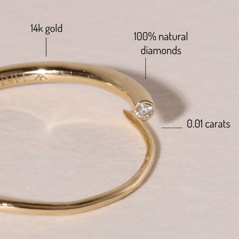 14k Gold Diamond Tusk Ring Unique Open Cuff Ring - Etsy