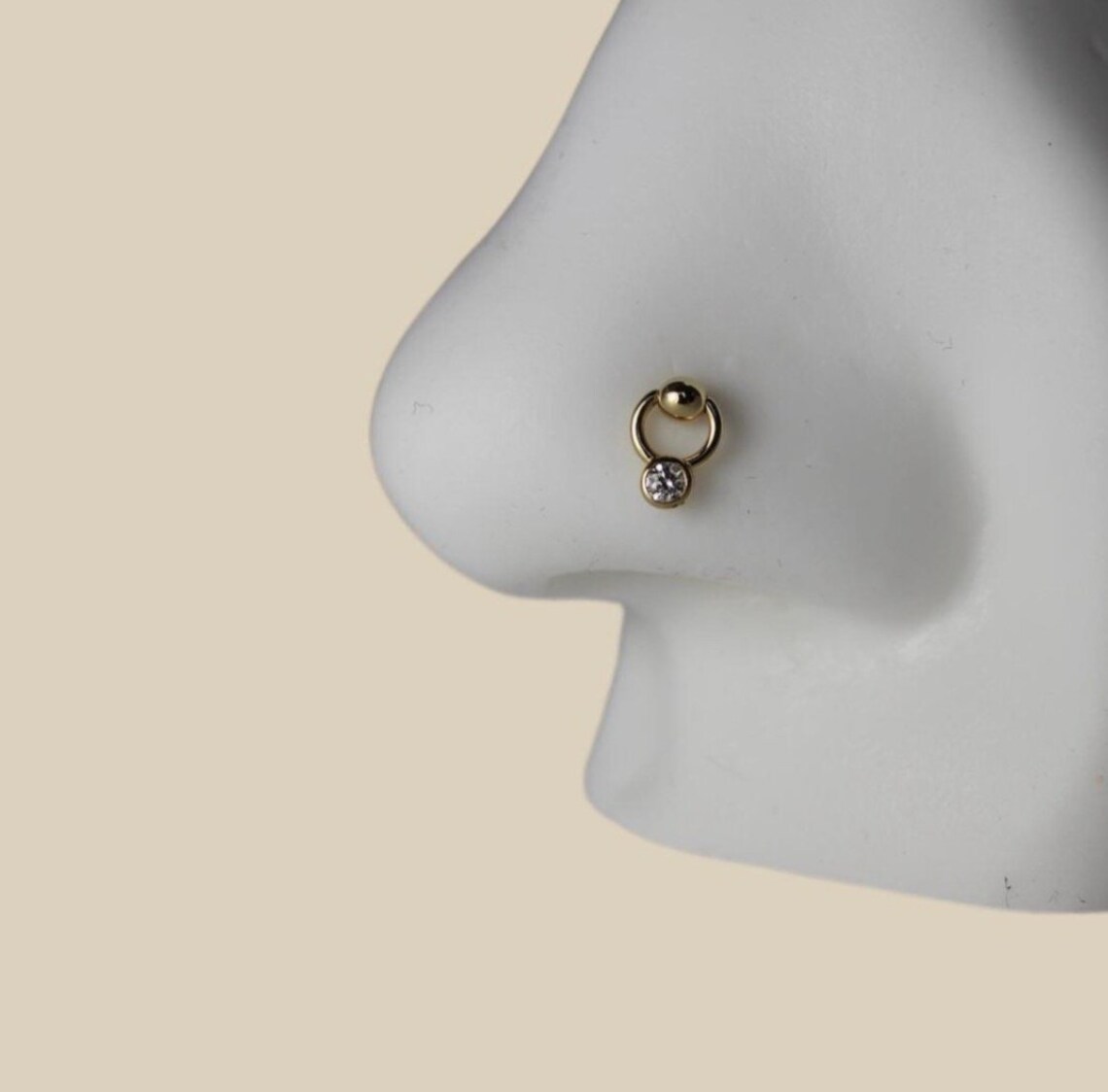 Unique Nose Ring Diamond Nose Ring Nostril Screw Gold Nose | Etsy