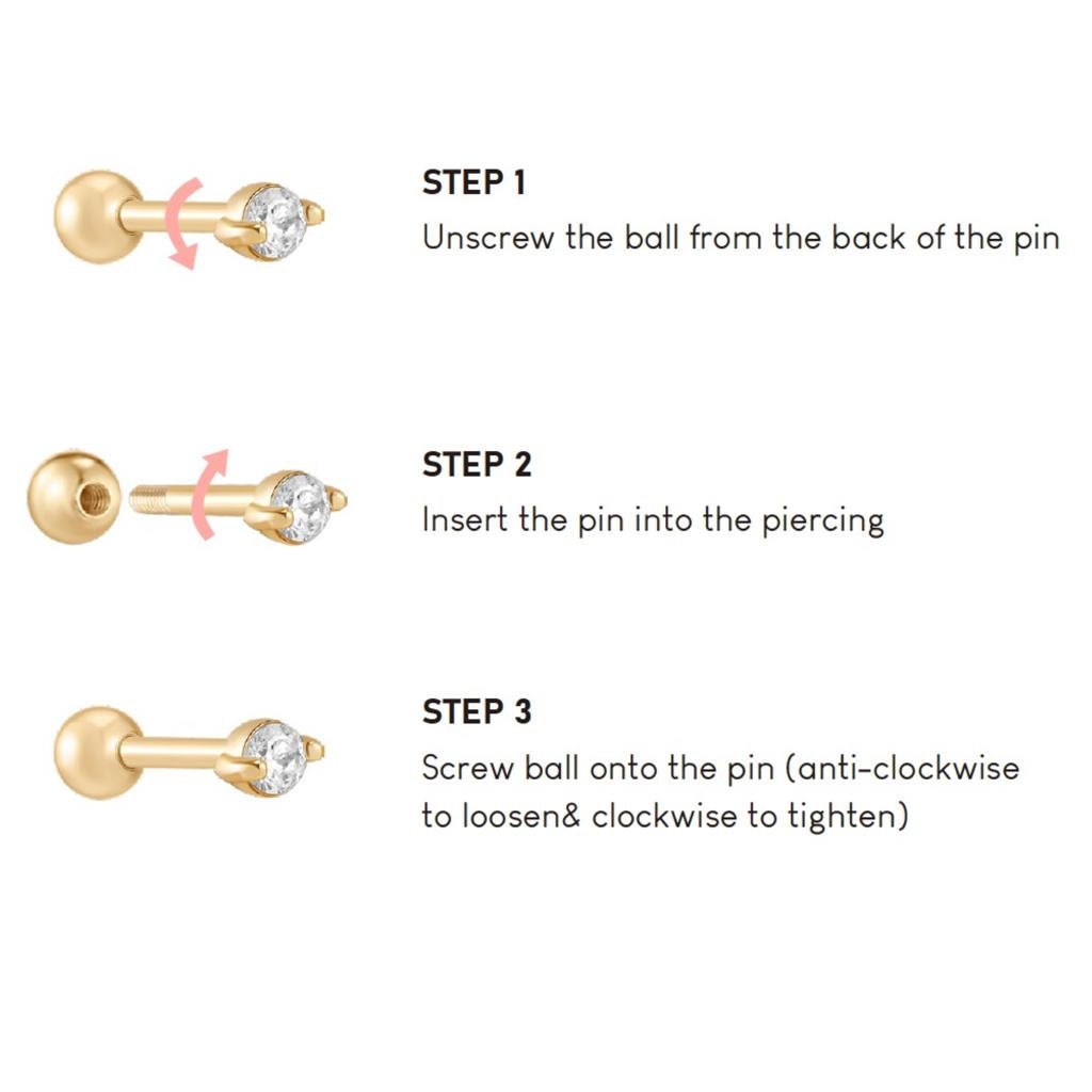 Diamond Heart Stud Earring Heart Conch Stud 14k Gold Heart - Etsy