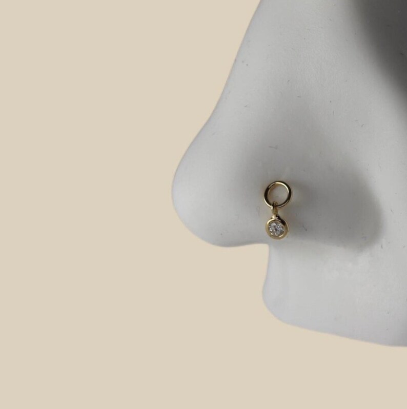 Diamond Nose Hoop Diamond Nose Ring Hoop Diamond Nosering - Etsy