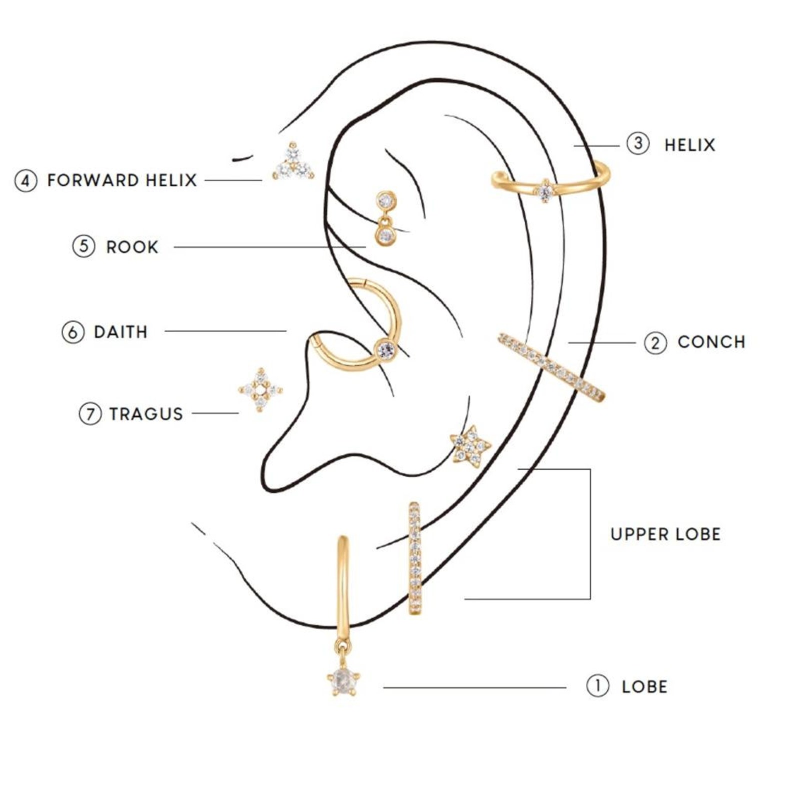 Diamond Heart Stud Earring Heart Conch Stud 14k Gold Heart - Etsy