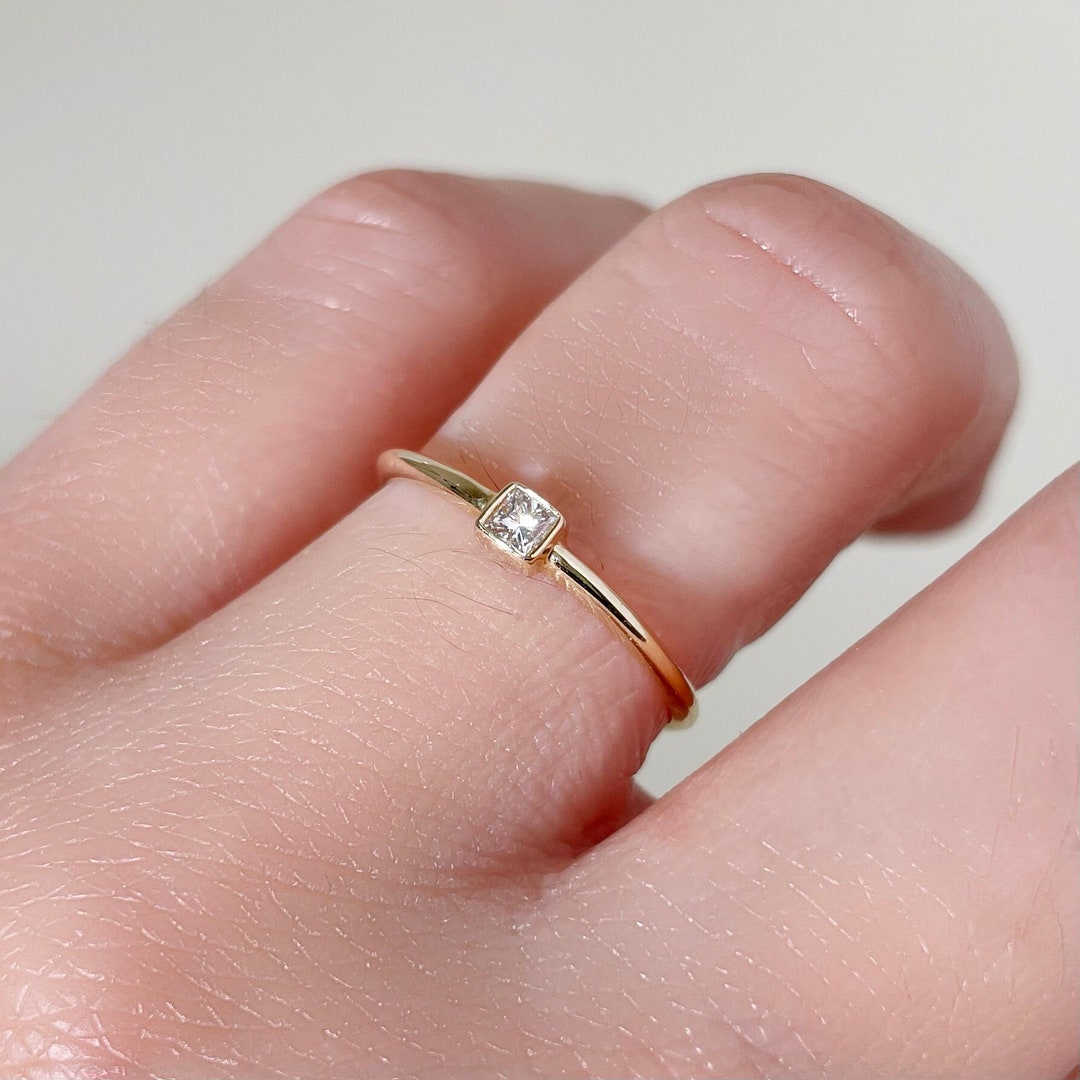 Princess Cut Diamond Solitaire Ring, Diamond Stacking Ring, Princess ...