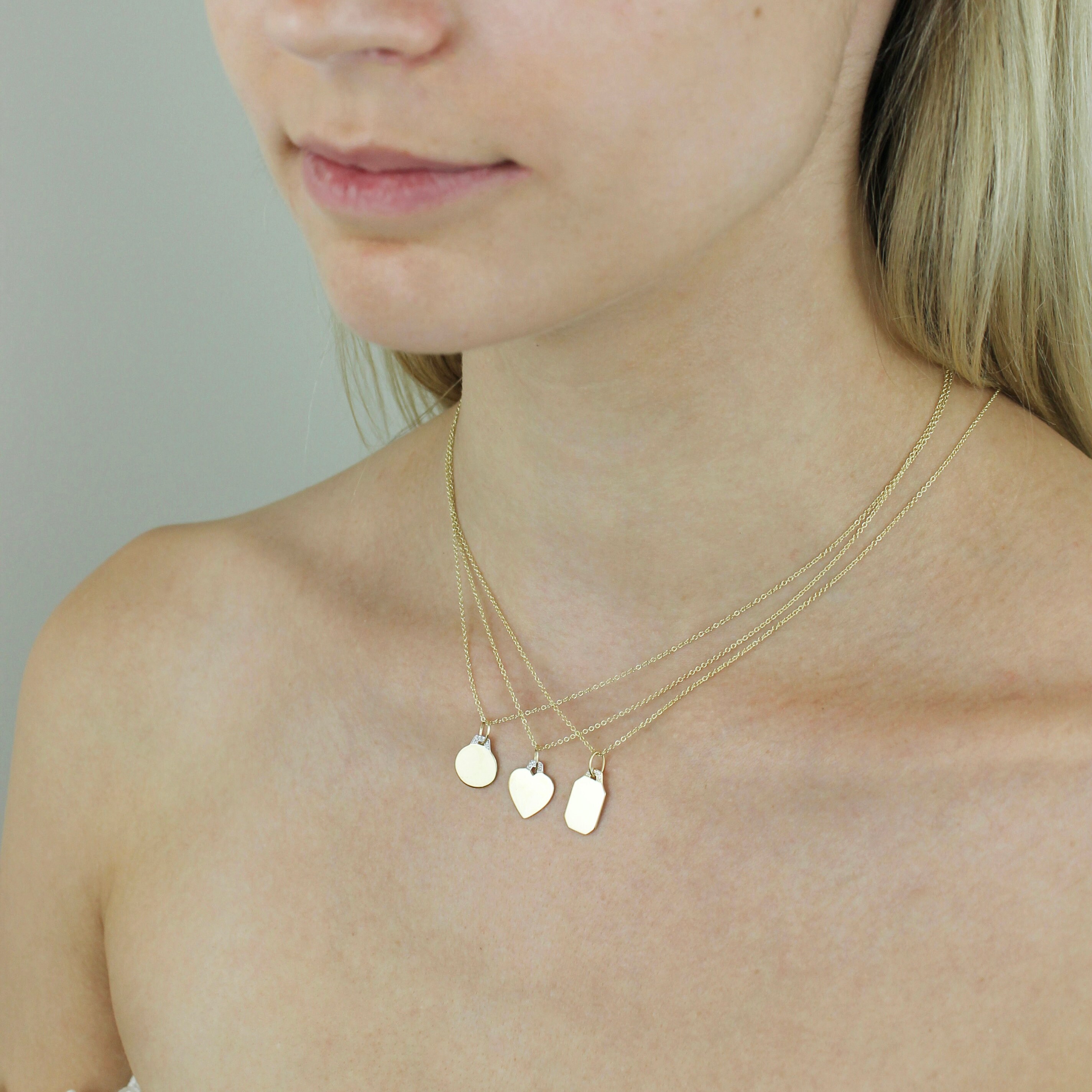 14k Gold Diamond Bail Heart Charm Heart Pendant - Etsy India