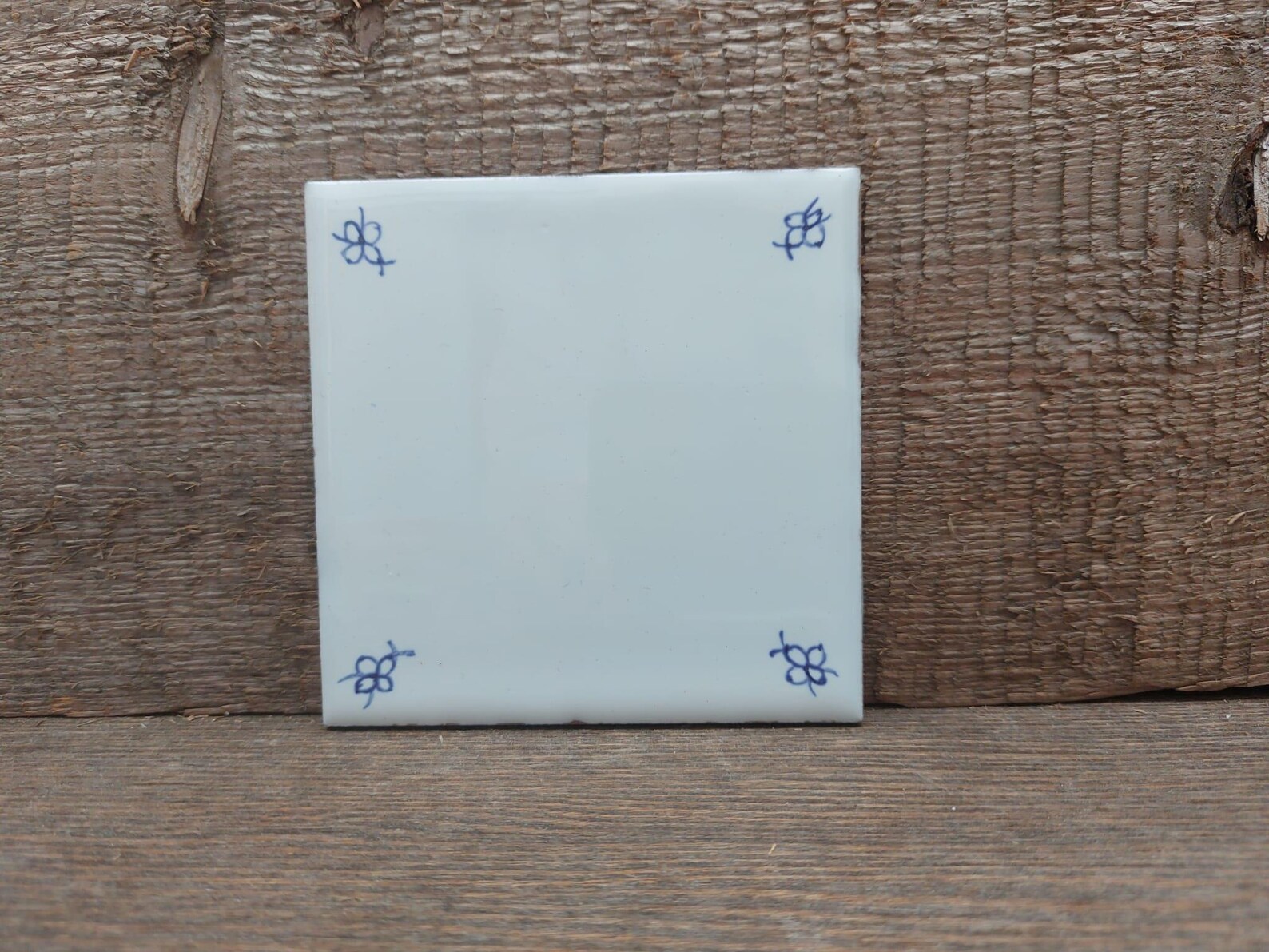 Hand-painted Delft Tile Set (15): Blue & White Ginkgo Leaf Backsplash ...