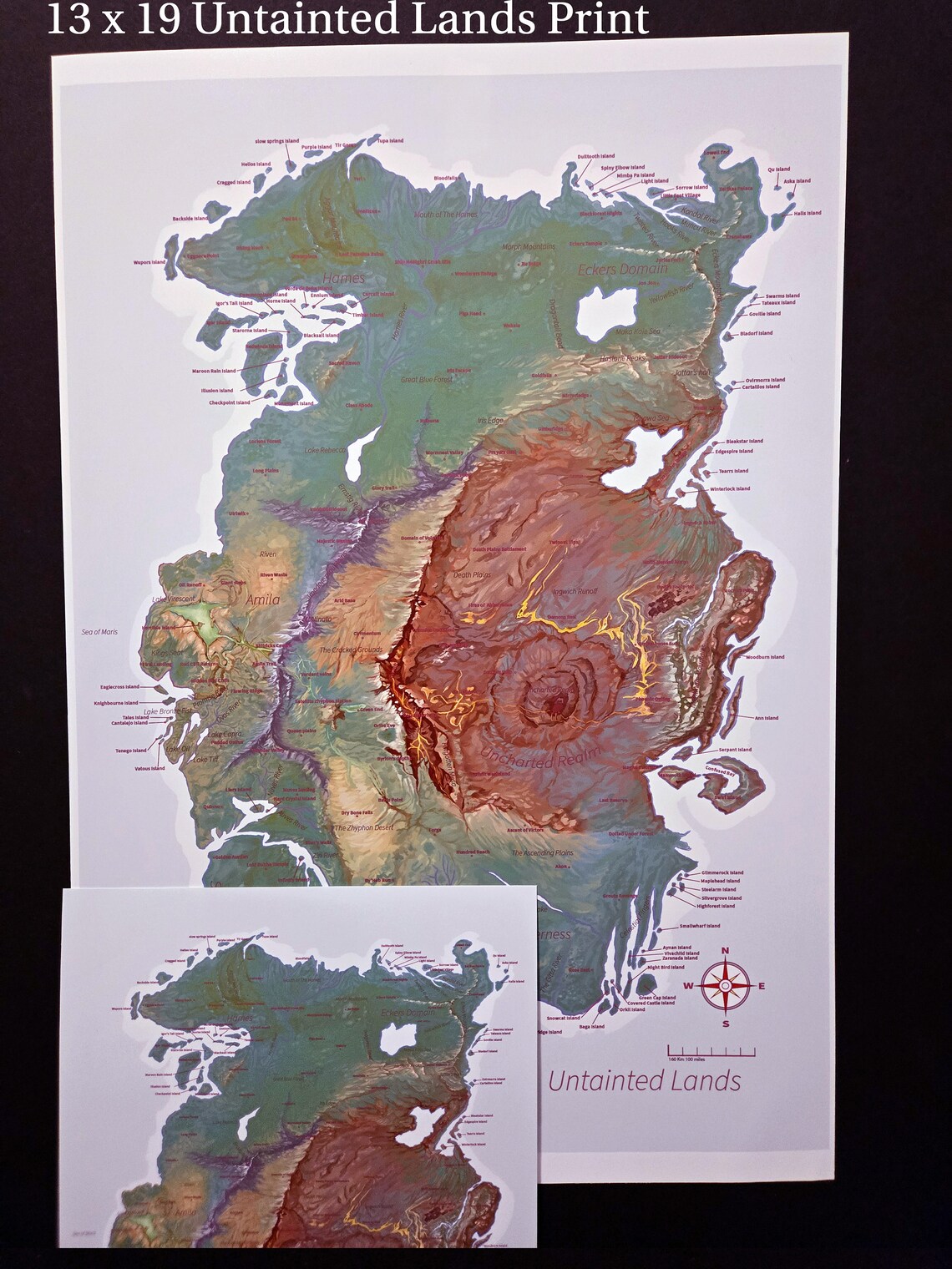 Map of the Untainted Lands, PRINT, the Cosmic Enigma Art, Cartography ...