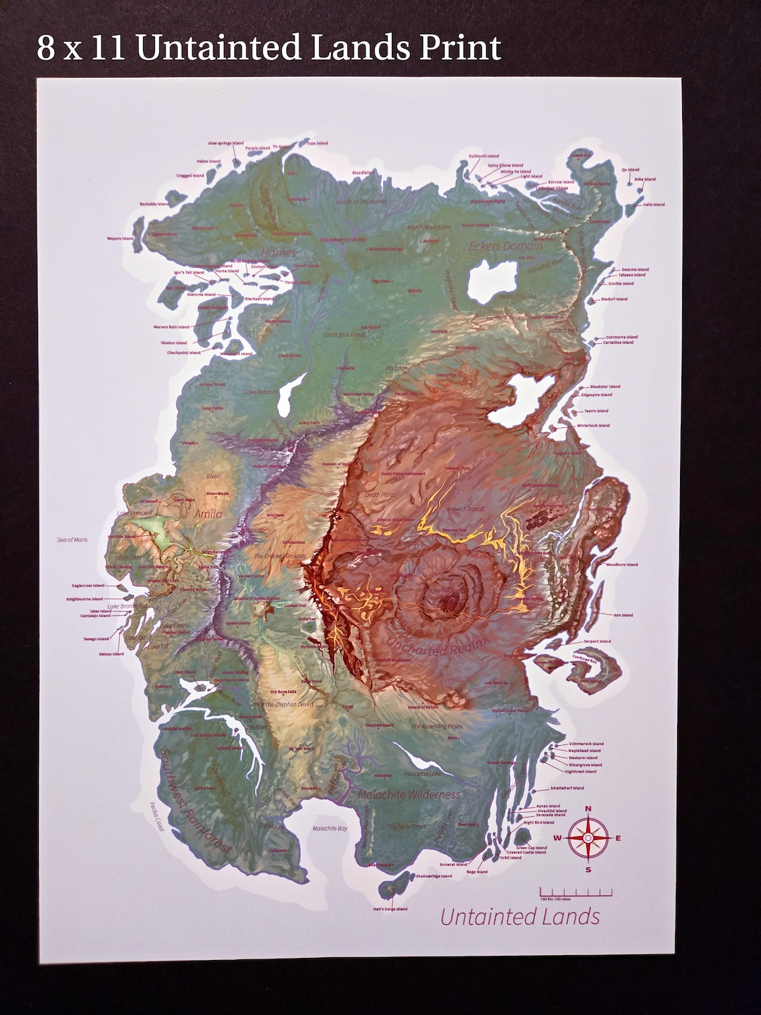 Map of the Untainted Lands, PRINT, the Cosmic Enigma Art, Cartography ...