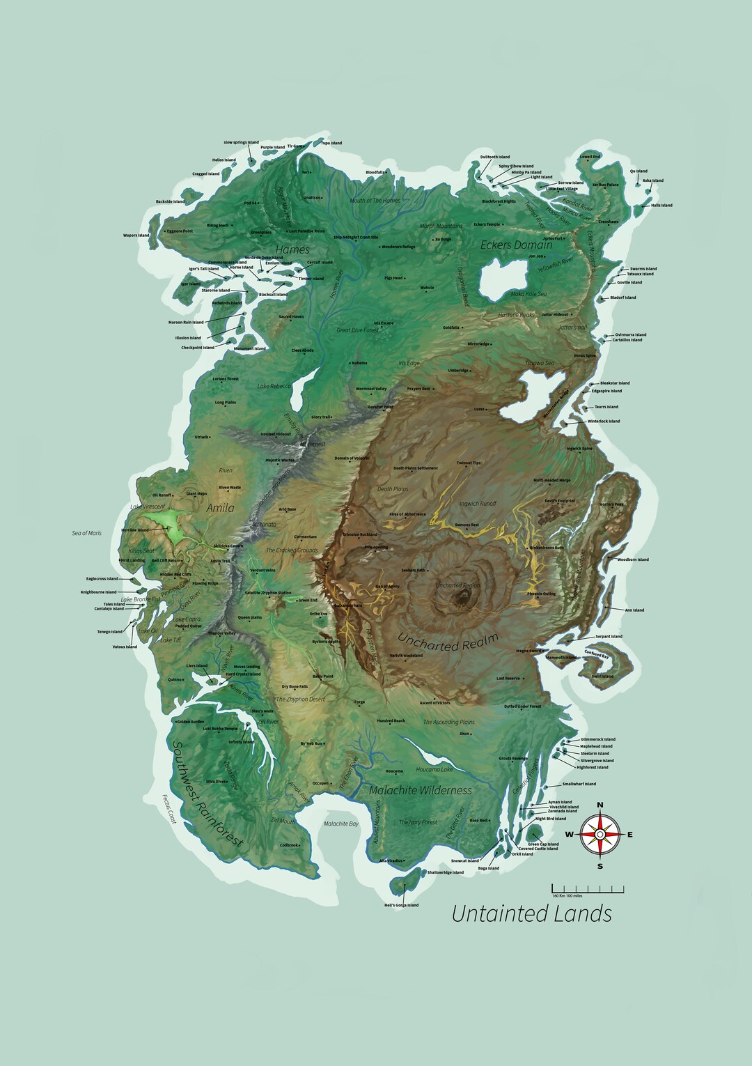 Map of the Untainted Lands, DIGITAL DOWNLOAD the Cosmic Enigma Art ...