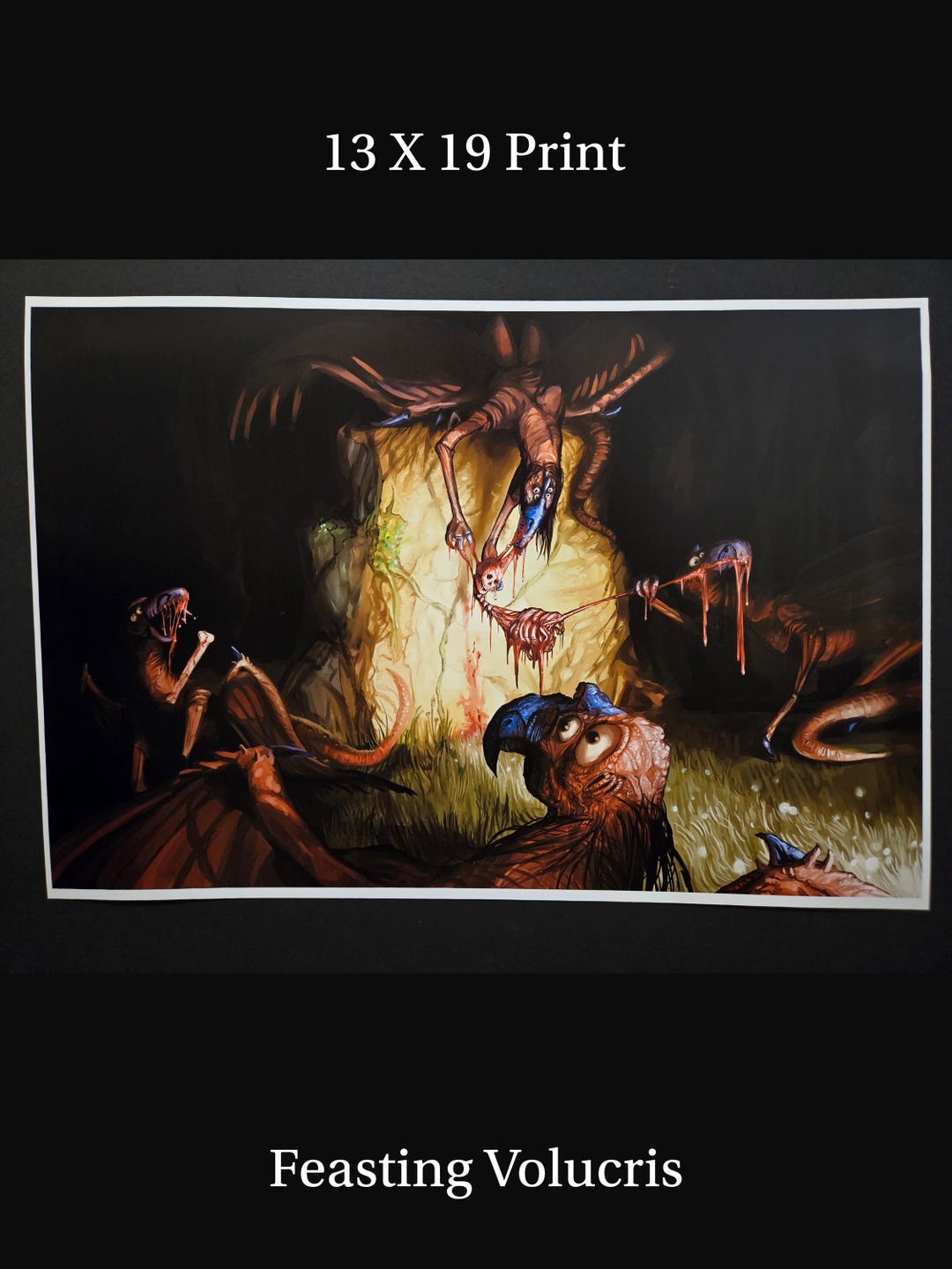Feasting Volucris, PRINT, Scary Art, Horror Art for Your Home, Home ...