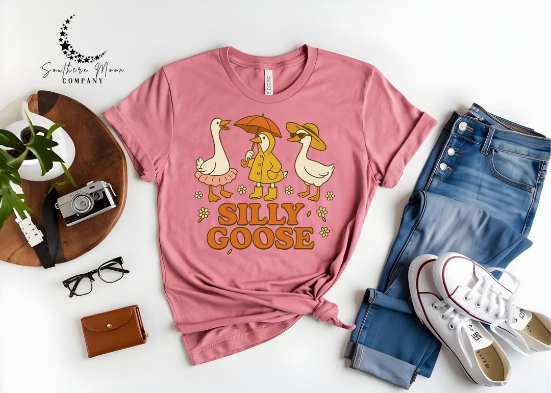 Silly Goose PNG – Funny Retro Animal Clipart With Tutu, Raincoat, and ...