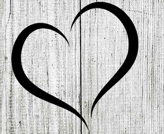 Open Hart SVG File Hand getekend Commercieel gebruik | Etsy