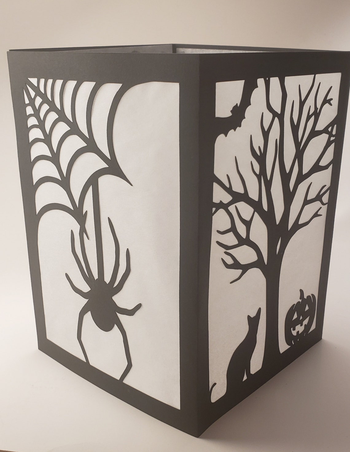 Halloween Paper Lantern Template Spider Witch Bat Spooky SVG DIY With ...