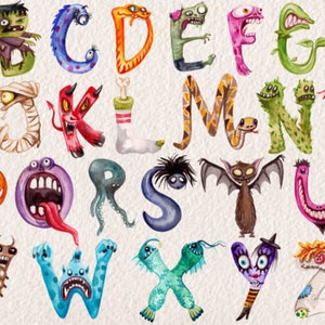 Personalized Monster Name Printable PNG Monster Letters Printable ...