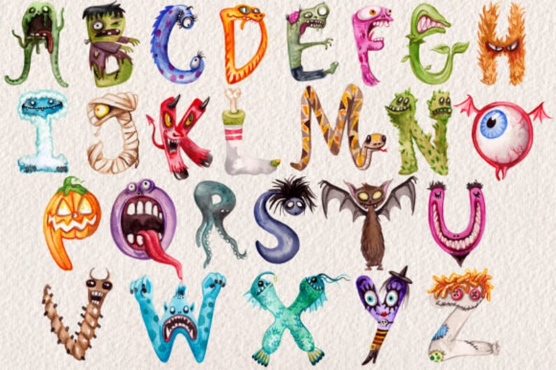 Personalized Monster Name Printable PNG Monster Letters Printable ...