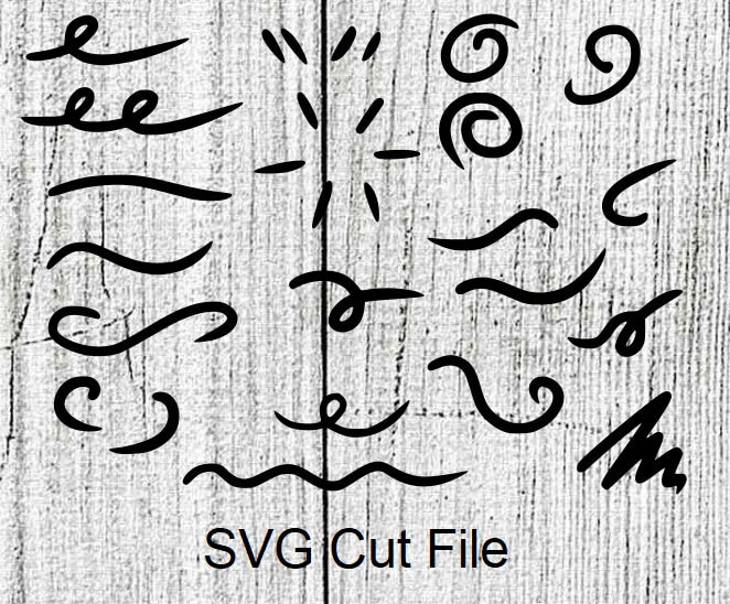 Swirls Squiggles Lines SVG File Hand Drawn Handdrawn Doodles Design ...