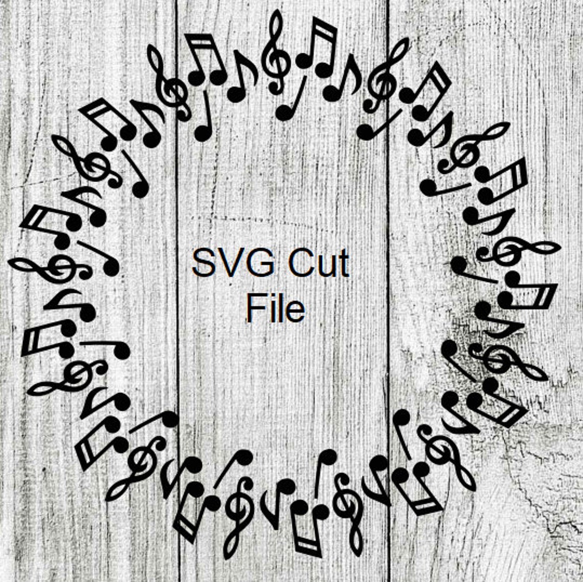 Music Notes Monogram Circle Frame Design Element SVG PNG File ...