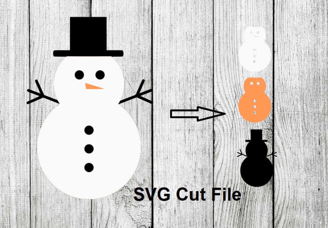 Snowman Snow Man Layered Christmas SVG Snowman Cupcake Toppers Cake ...