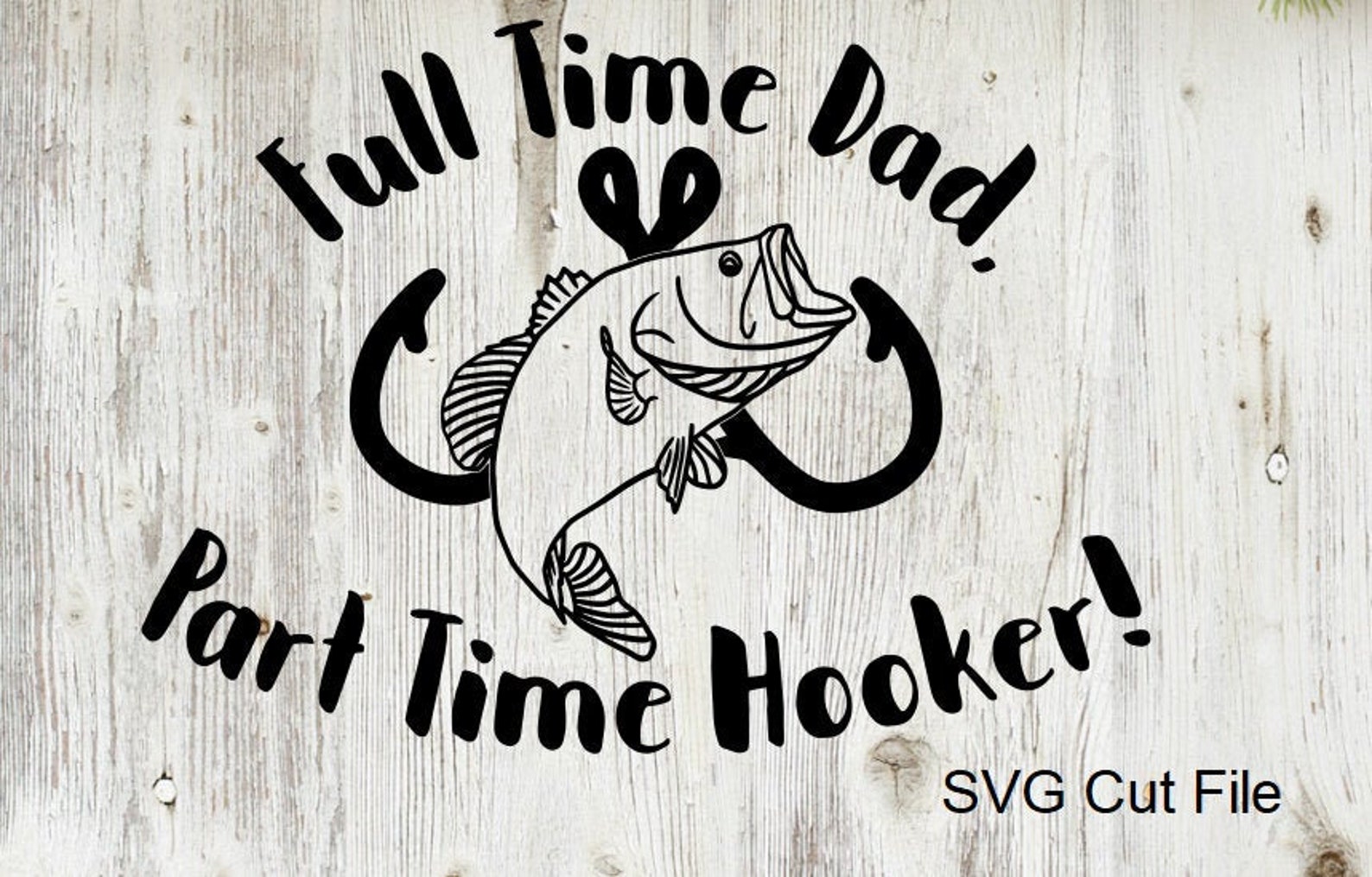 Father's Day Fishing Dad SVG File Funny Hand Drawn Handdrawn Commercial ...