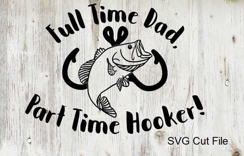 Father's Day Fishing Dad SVG File Funny Hand Drawn Handdrawn Commercial ...