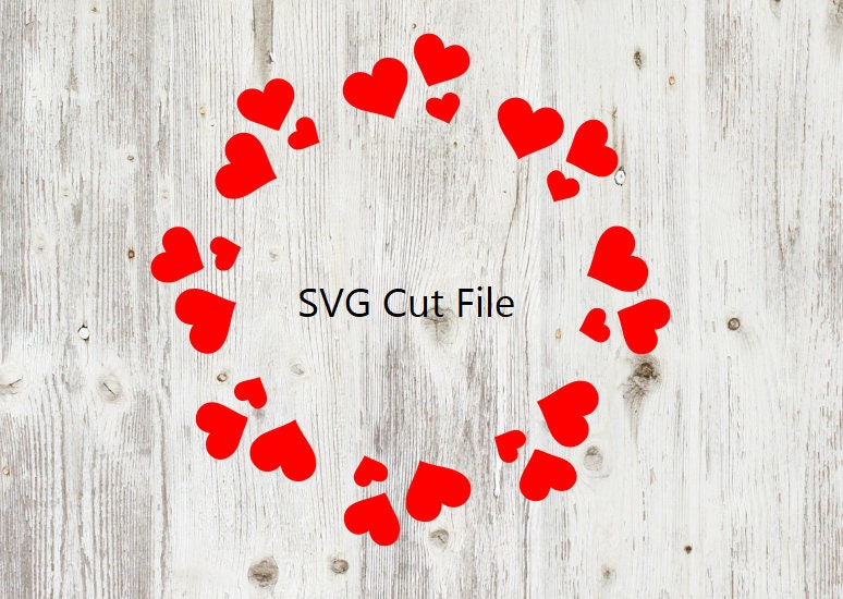Hearts Monogram Circle Frame Design Element SVG File Commercial Use - Etsy