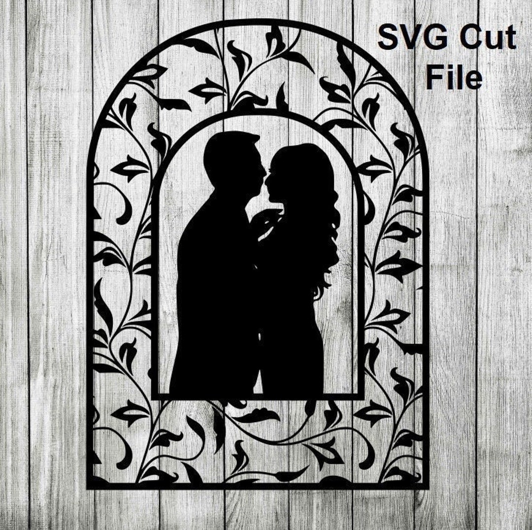 Wedding Couple Arch Leaf Leafy Vines Leaves Design Element SVG Cut File ...