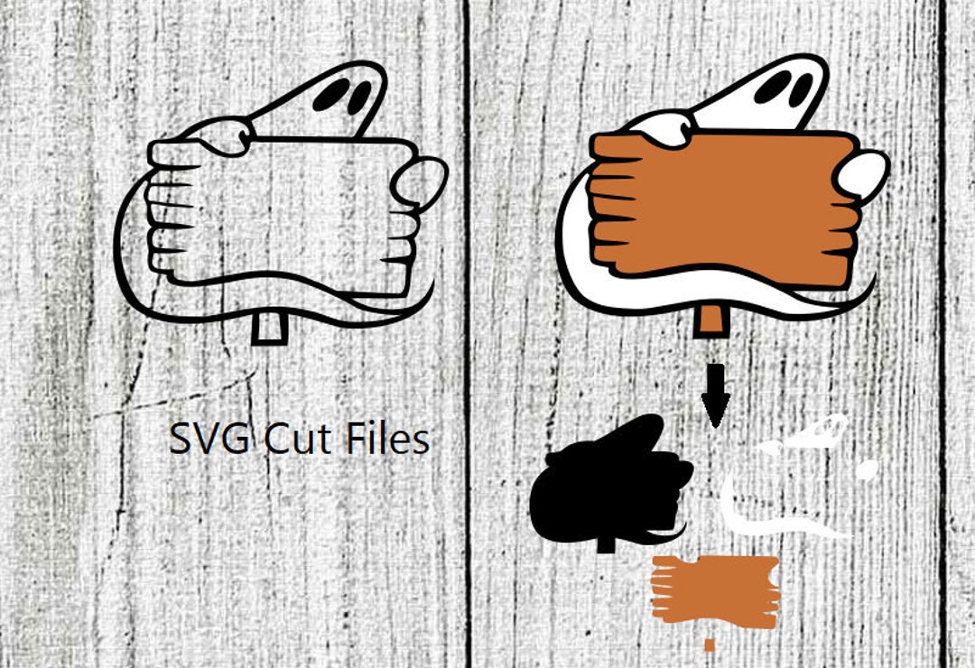 Halloween Ghost SVG Ghost Holding Blank Sign Custom Personalize Spooky ...