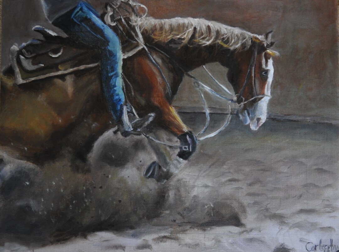Cutting Horse is an Original Oil Painting Hand Painted by Myself. - Etsy