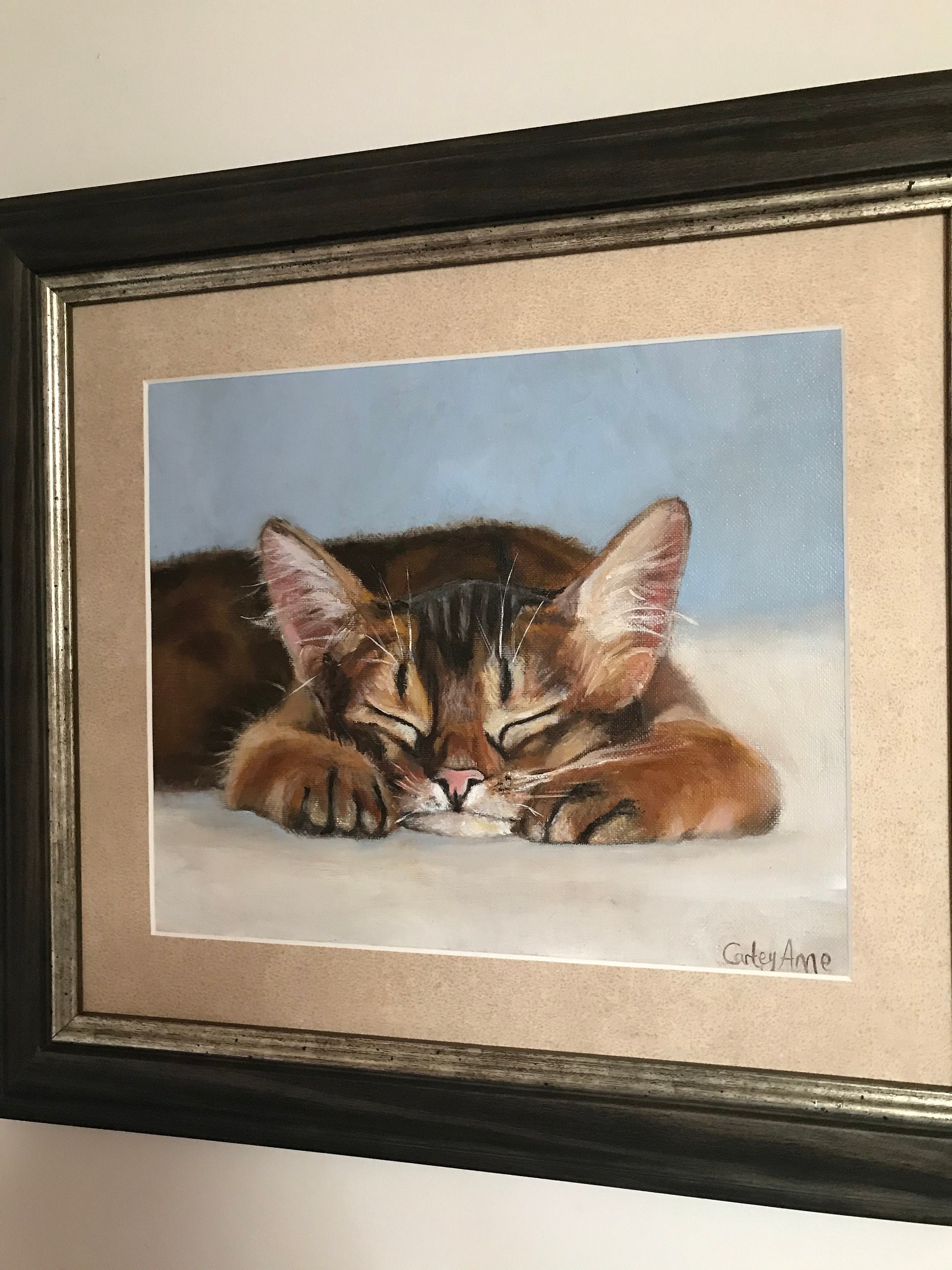 Sleepy Kitten is an Original Oil Painting Hand Painted by - Etsy UK