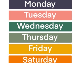 Set 7 Prints, Days of the Week, My Italian Week, Buongiorno, Giorni ...